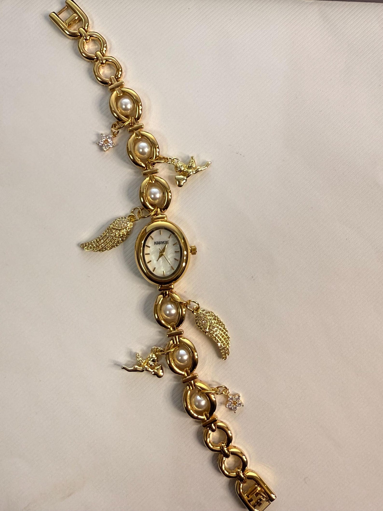 Vintage Gold Watch, Pearl Watch, Vintage Watch, Dainty Gold Watch ...
