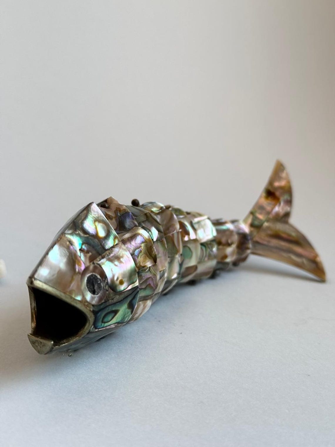 1960s Vintage Fish in Mother of Pearl Fish Bottle Opener, Abalone ...