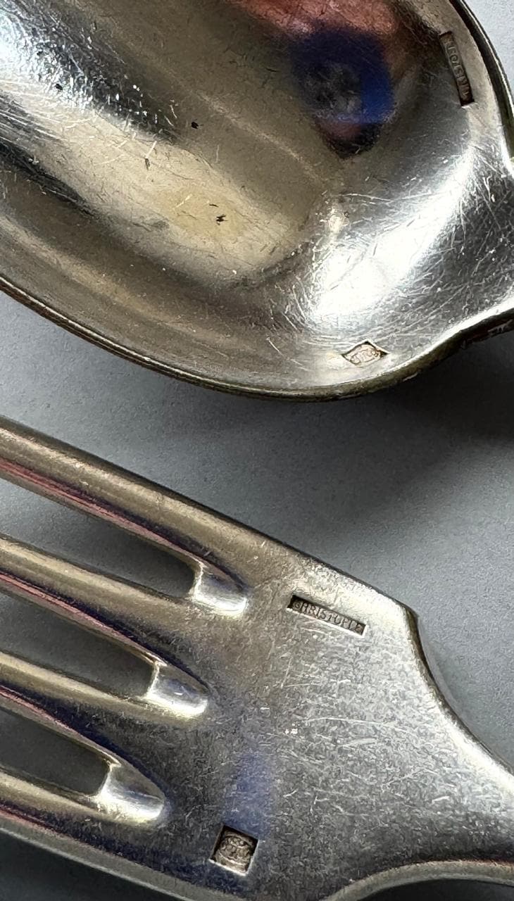 Antique Christofle Silver-plated Cutlery Set: Dinner Spoon and Fork ...