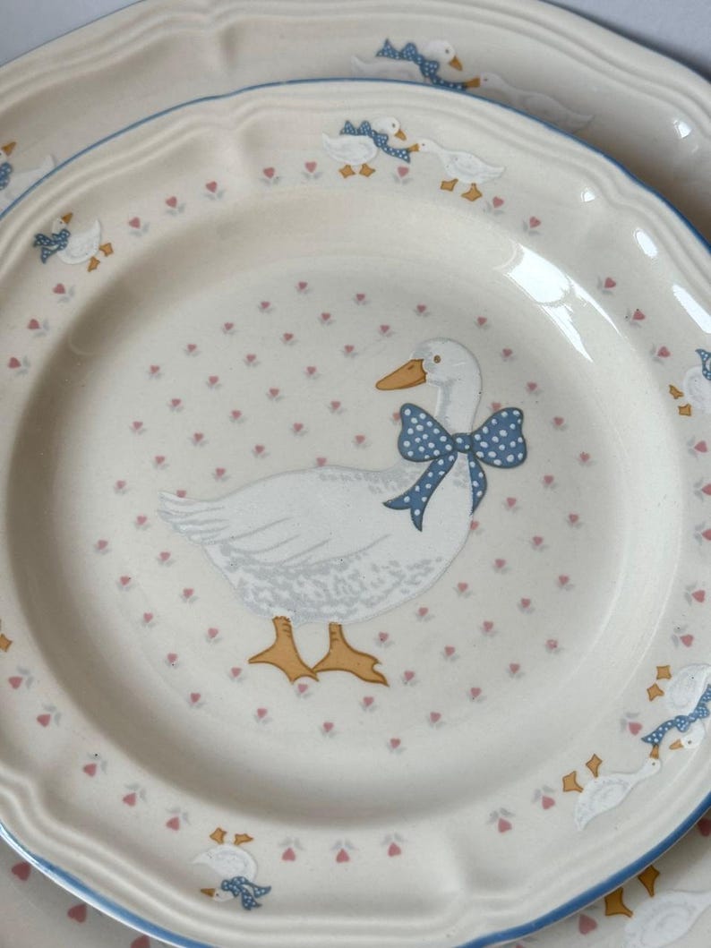 1990s Vintage Aunt Rhody Goose Dinnerware Set Nostalgic Country Charm ...