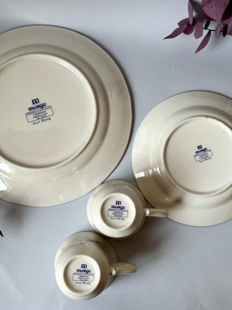 1990s Vintage Aunt Rhody Goose Dinnerware Set Nostalgic Country Charm ...