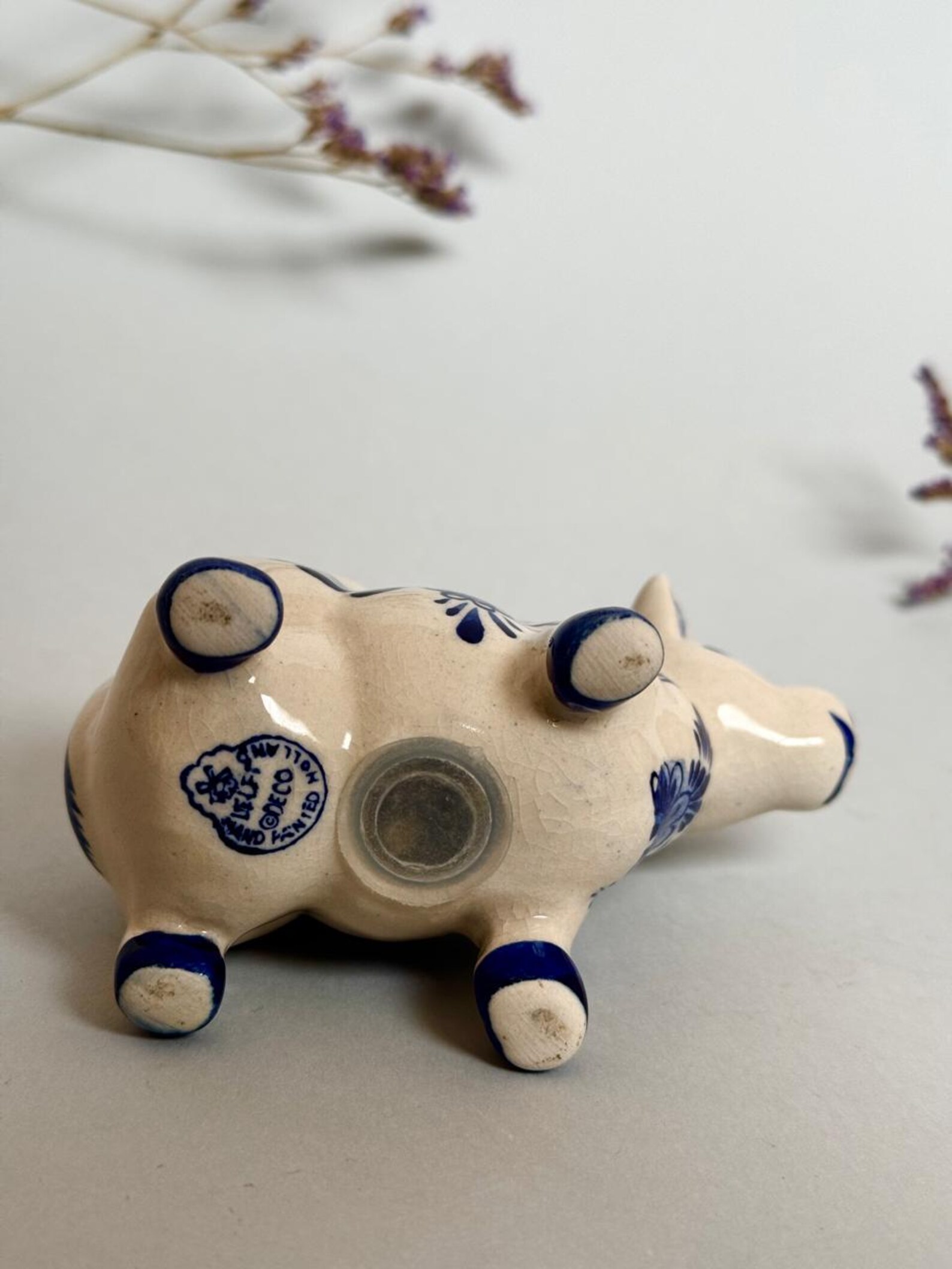 Vintage Delf Souvenirs Blue Cow Salt Shaker and Delft Blue Trinket Box ...