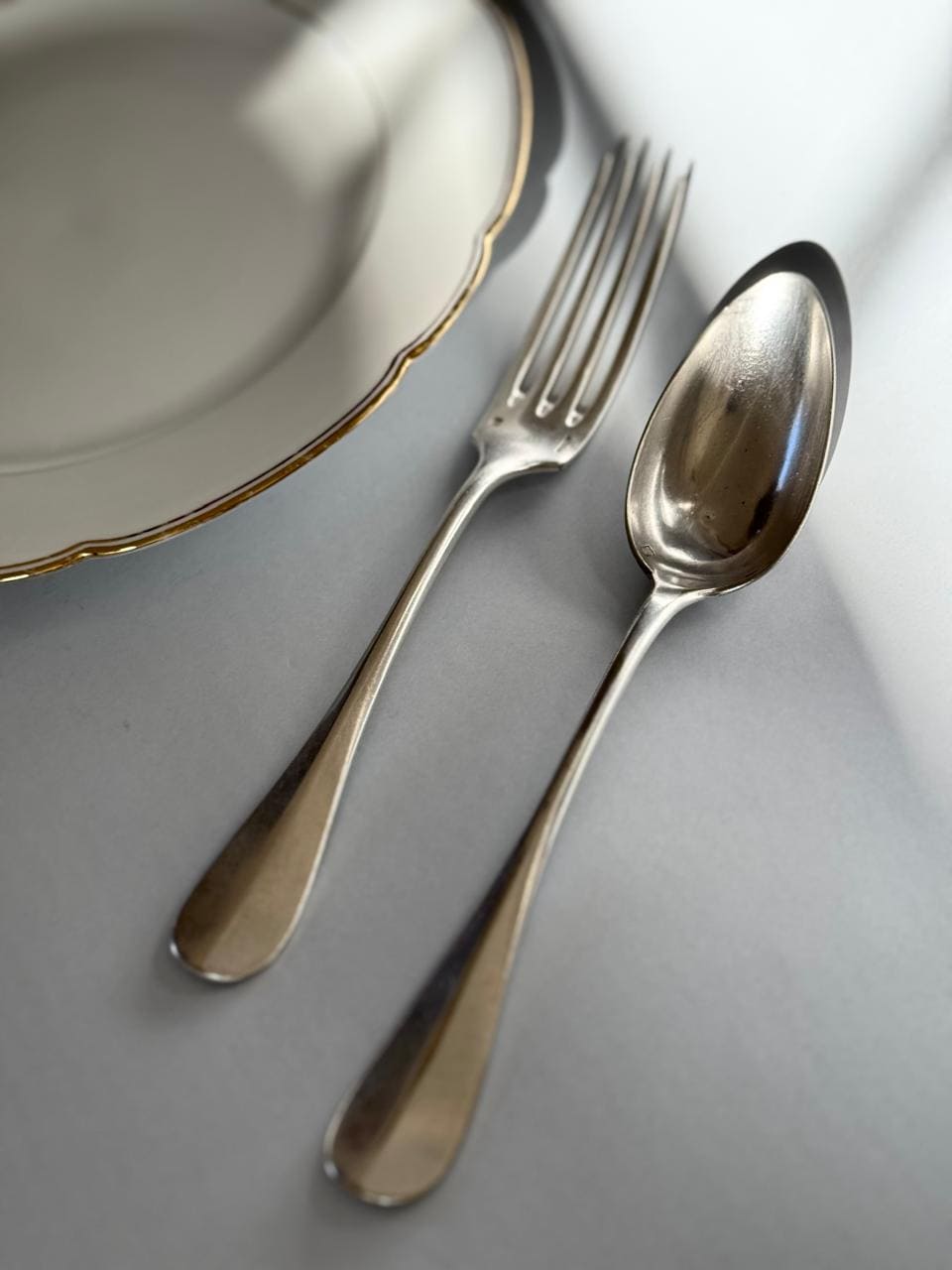 Antique Christofle Silver-plated Cutlery Set: Dinner Spoon and Fork ...