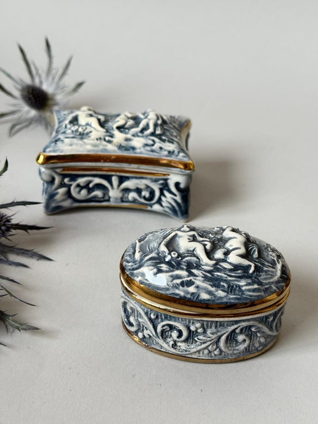 Vintage Italian Capodimonte Trinket Box From the 1950's - Etsy