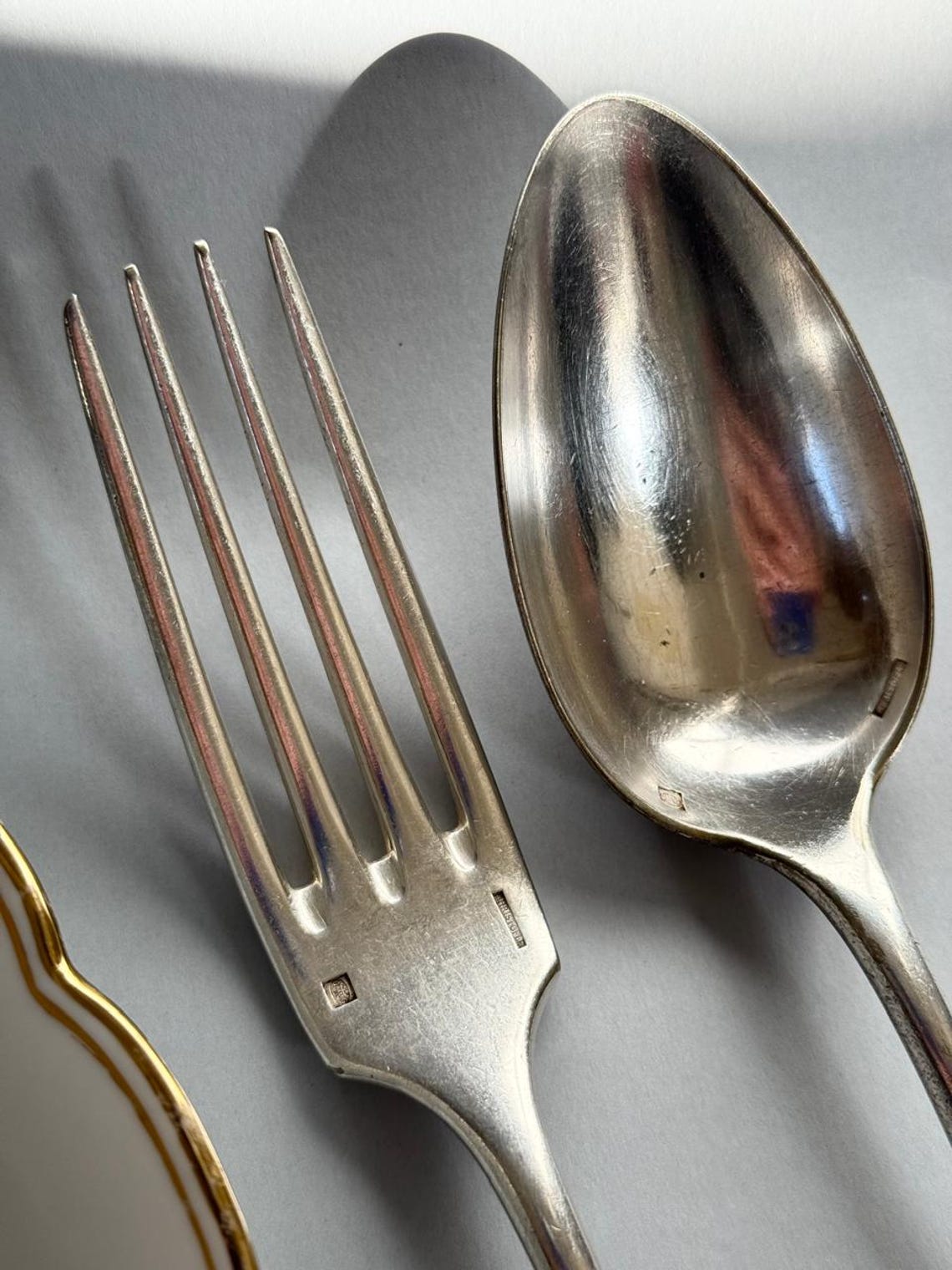 Antique Christofle Silver-plated Cutlery Set: Dinner Spoon and Fork ...