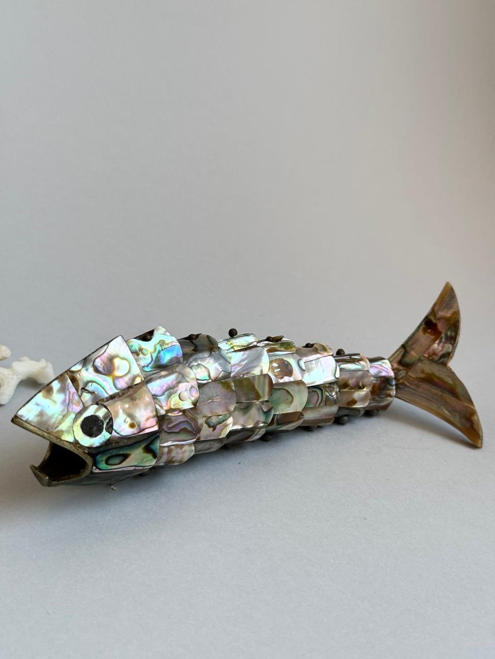 1960s Vintage Fish in Mother of Pearl Fish Bottle Opener, Abalone ...