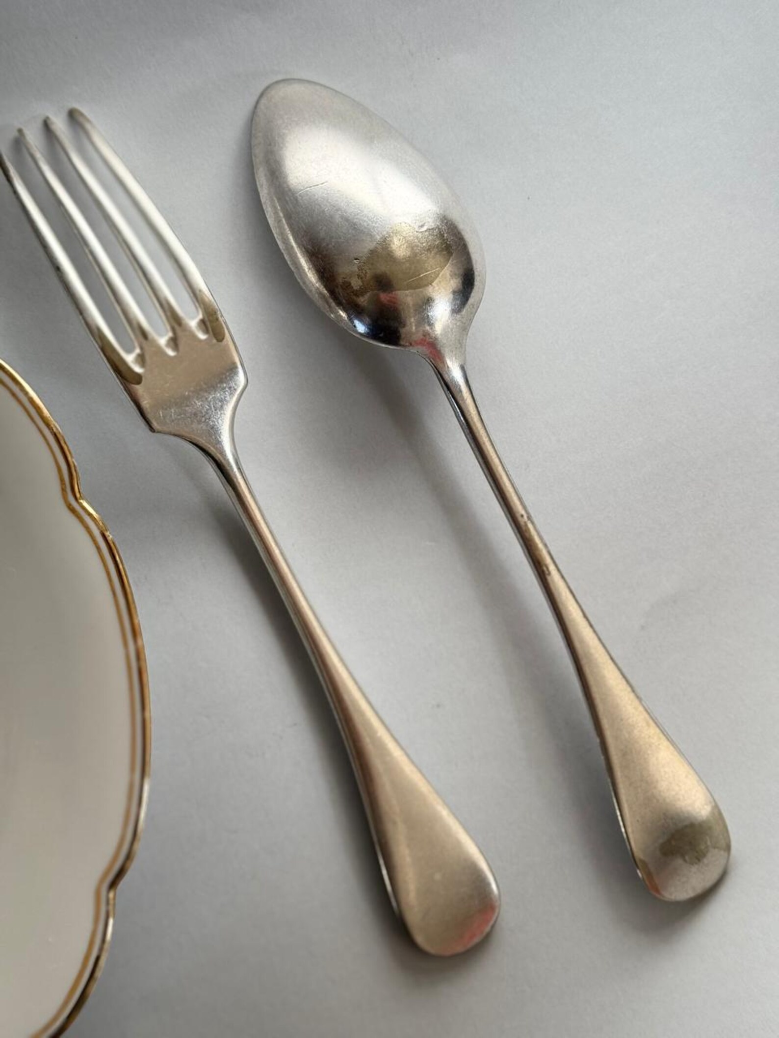 Antique Christofle Silver-plated Cutlery Set: Dinner Spoon and Fork ...
