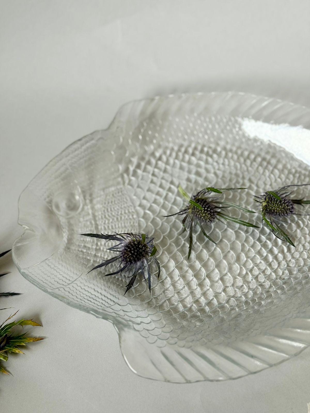 Set of 2 1980s Vintage Pasabahce Molded Glass Fish Dishes Small and ...
