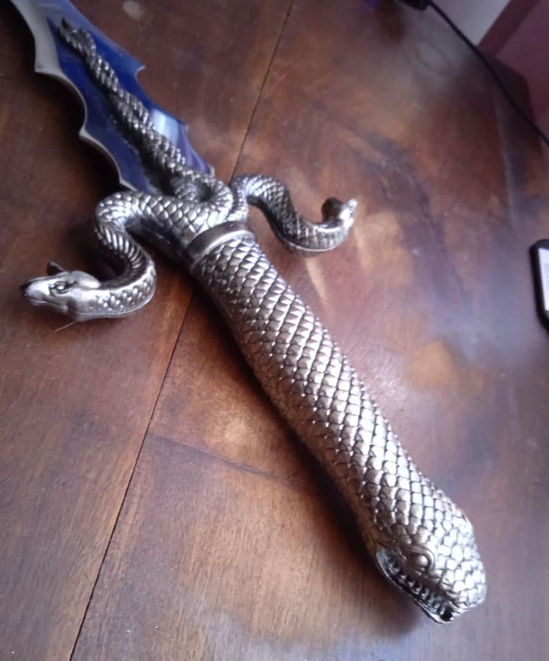Customizable Snake Dagger With Wall Mount 40cm | Large Occult Athame ...