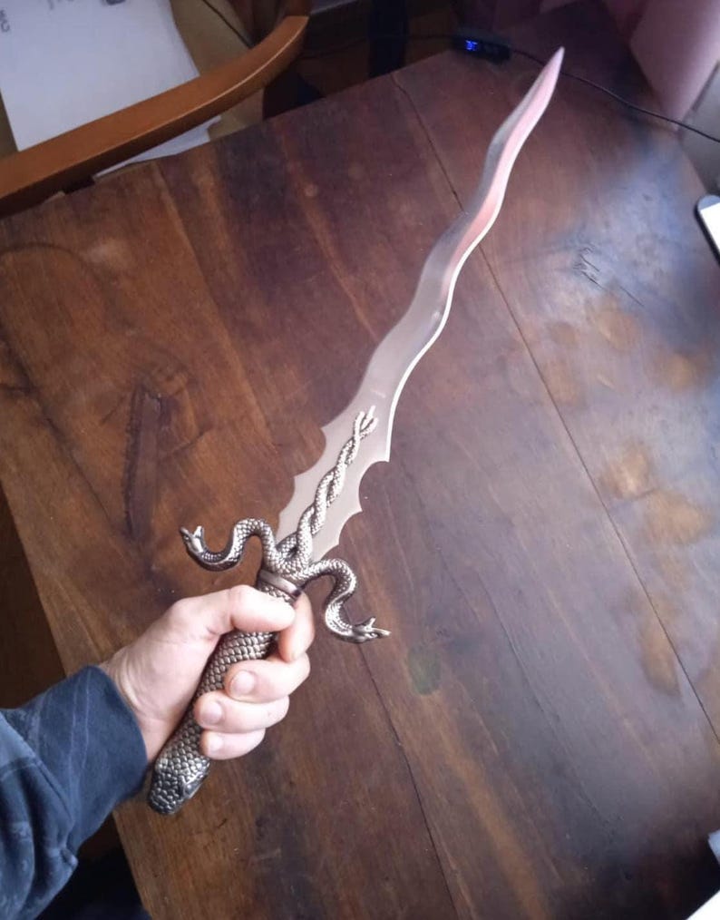 Customizable Snake Dagger With Wall Mount 40cm | Large Occult Athame ...