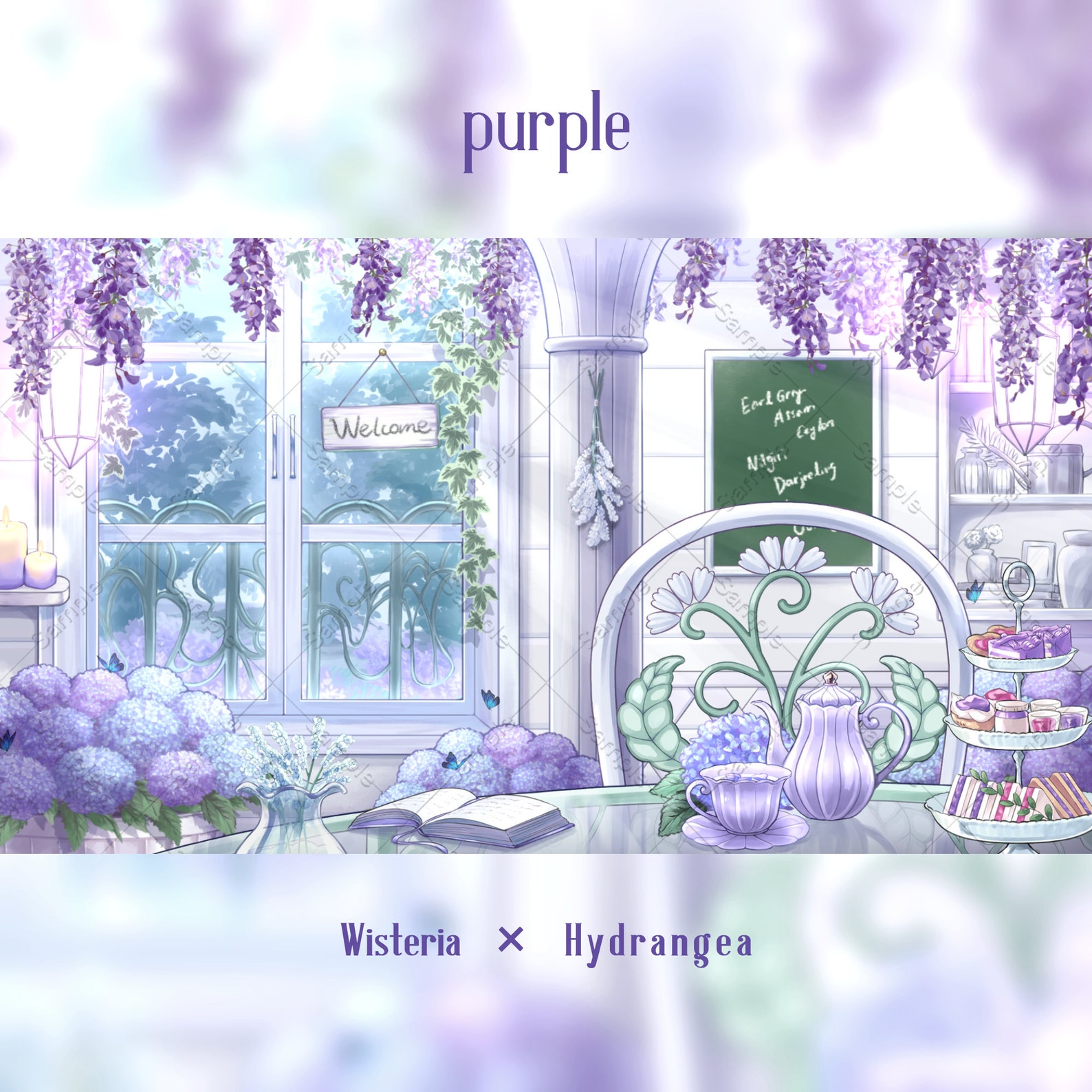 Animated Backgrounds - Purple Full Set- Butterfly Garden Room ...