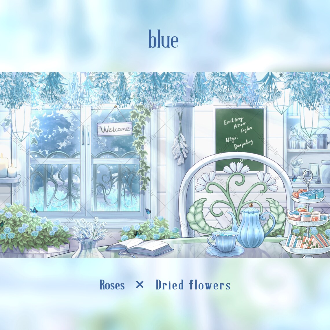 Animated Backgrounds - Blue Full Set- Butterfly Garden Room (1920x1080 ...