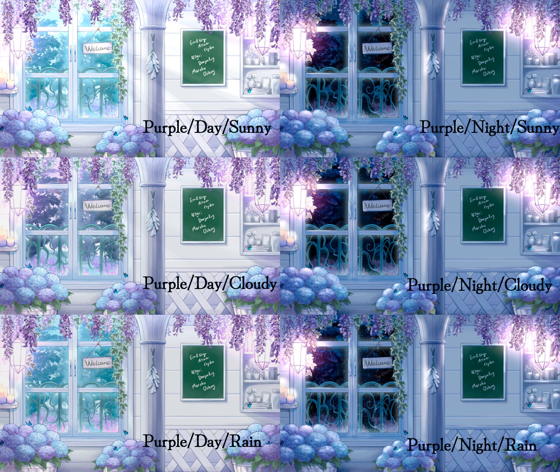Animated Backgrounds - Purple Full Set- Butterfly Garden Room ...