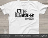 Big Brother Shirt Simple Text I'm the Big Brother T-shirt - Etsy
