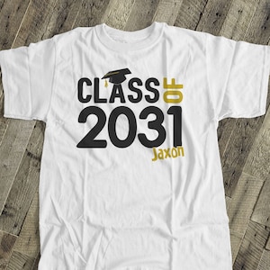 Graduation Shirt - Class of 2031 or Any Year Graduation Cap School ...
