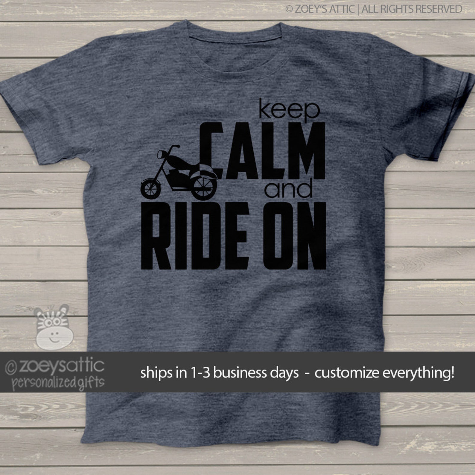 Funny Motorcyle Shirt Keep Calm and Ride on Motorcycle Biker - Etsy