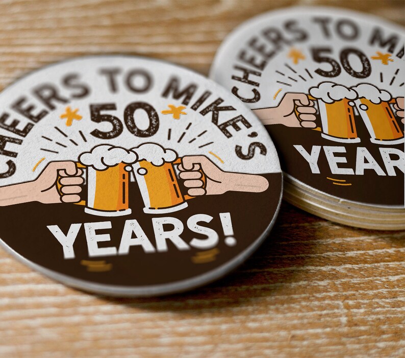 Personalized Birthday Party Coasters Pulpboard Custom Name - Etsy