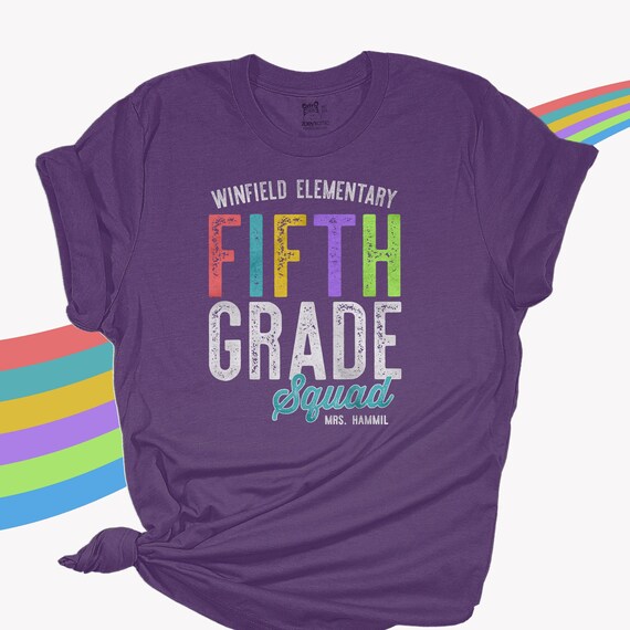 Fifth Grade Squad Colorful Letters Pick Your Colors - Etsy