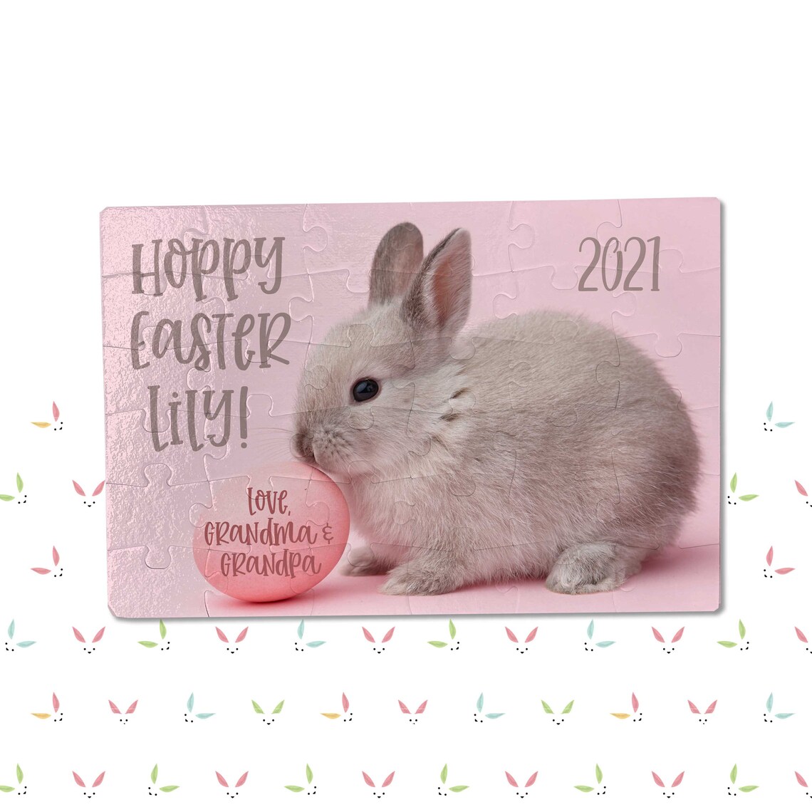 Easter Bunny Puzzle Kids Easter Gift Bunny Basket Gift - Etsy