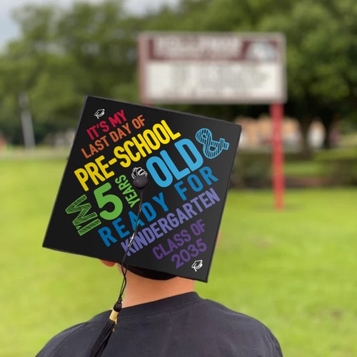 Pre-school Graduation Cap Funny Last Day Ready for - Etsy