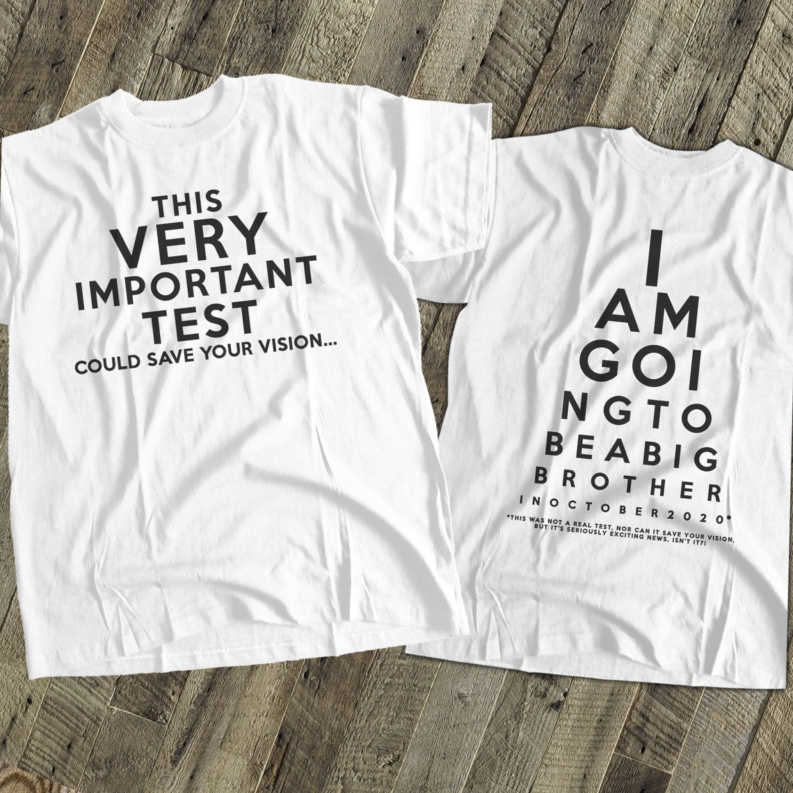 Big Brother Front Back Funny Eye Test Shirt Pregnancy - Etsy