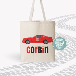 Racecar Bag Red Racing Car Personalized Tote Bag - Choose Value or ...