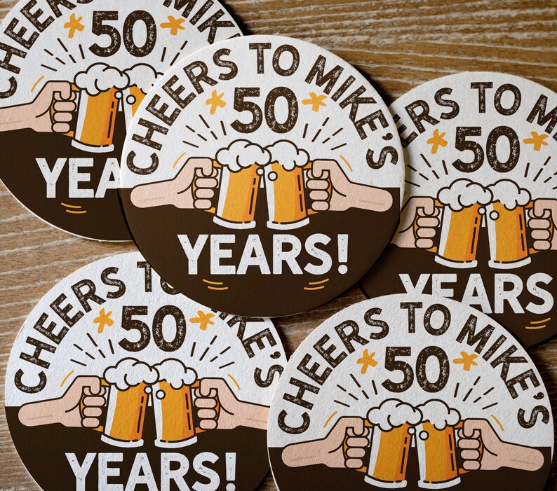 Personalized Birthday Party Coasters Pulpboard Custom Name | Etsy