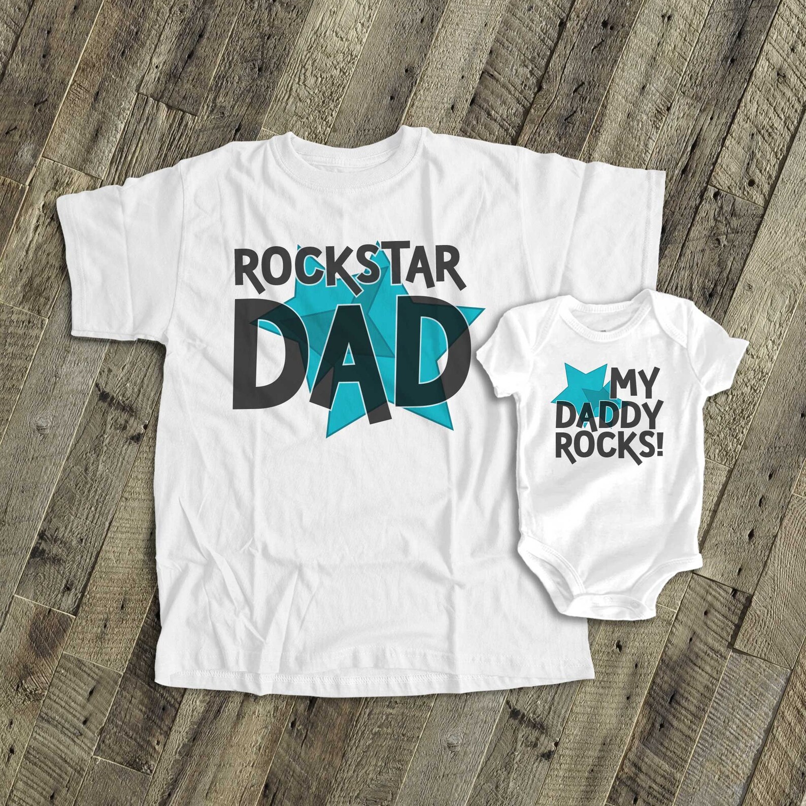 Rockstar Dad My Daddy Rocks Matching Dad and Kiddo T-shirt or - Etsy