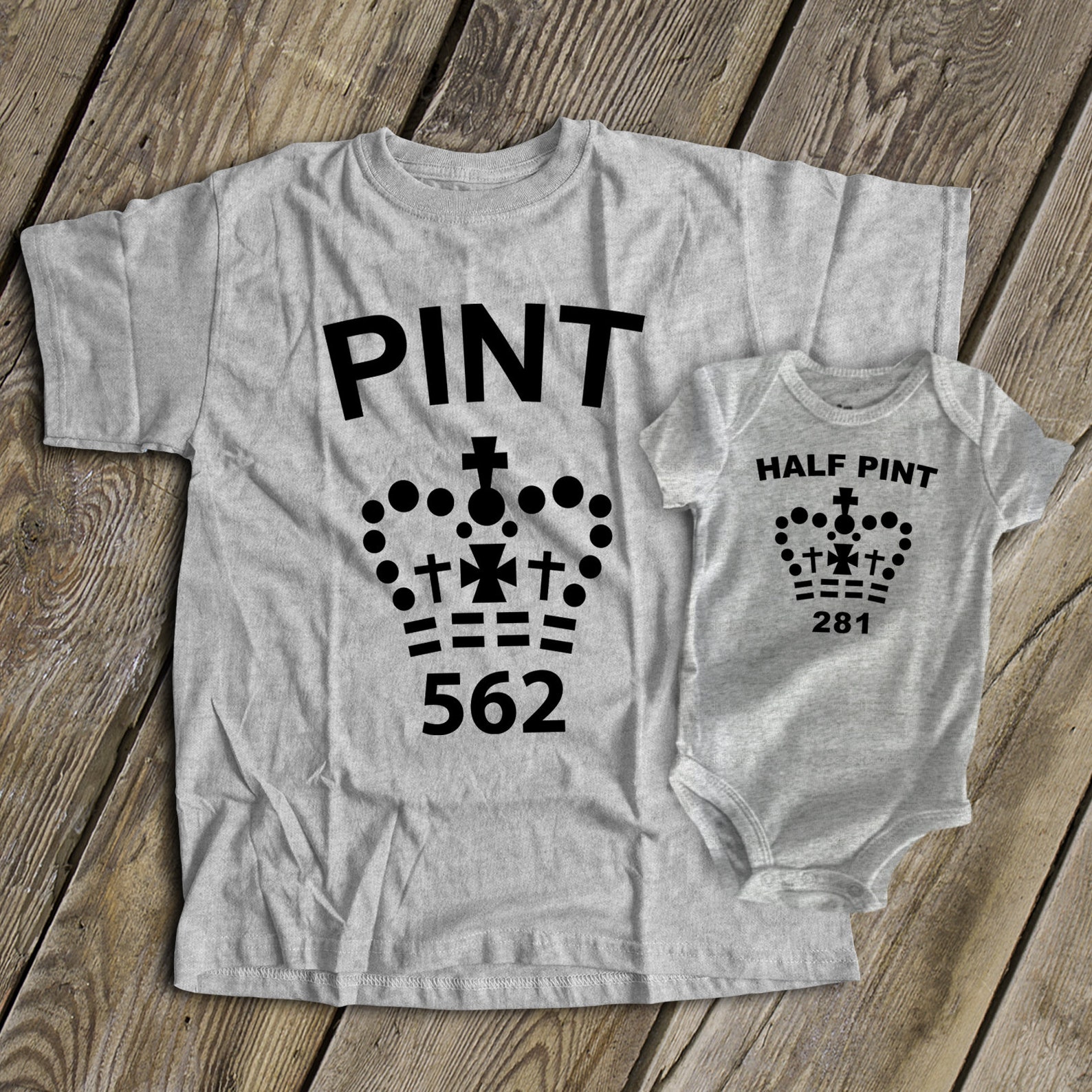 Super Funny Pint Half Pint Matching Dad and Kiddo T-shirt or | Etsy