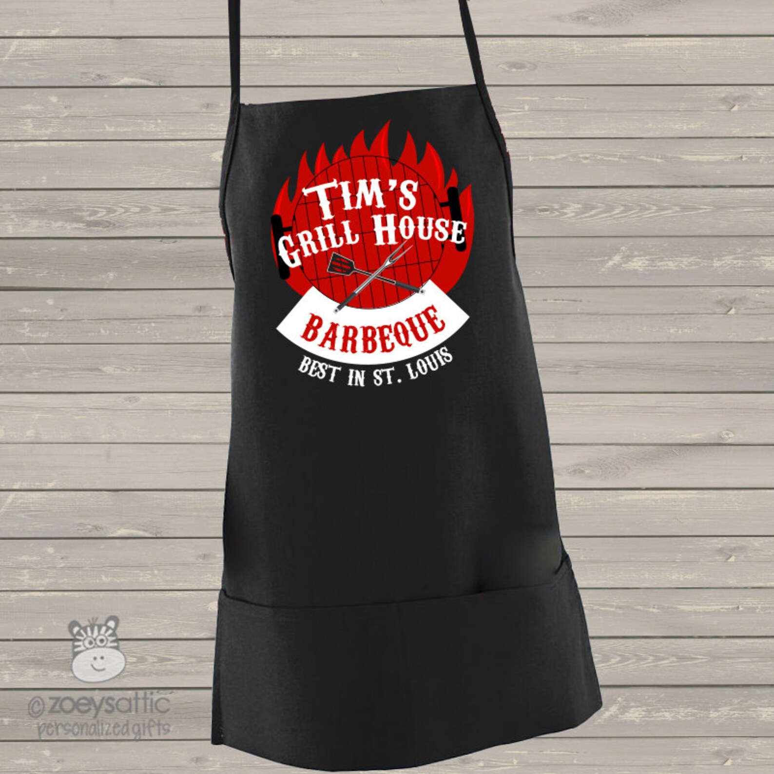 Best barbecue apron personalized adult custom BLACK apron | Etsy