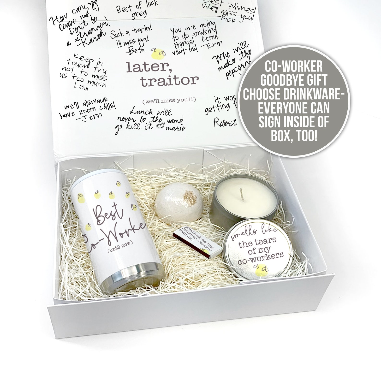 Co-worker Goodbye Gift Boxes Later Traitor We'll Miss You - Etsy