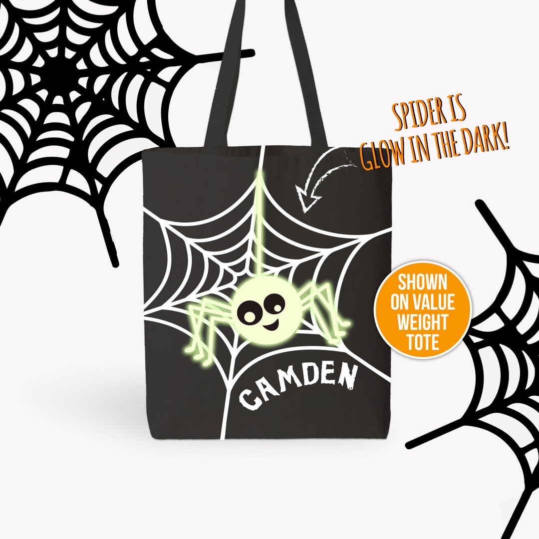 Halloween Trick or Treat Bag Sprider GLOW in DARK Spider Personalized ...