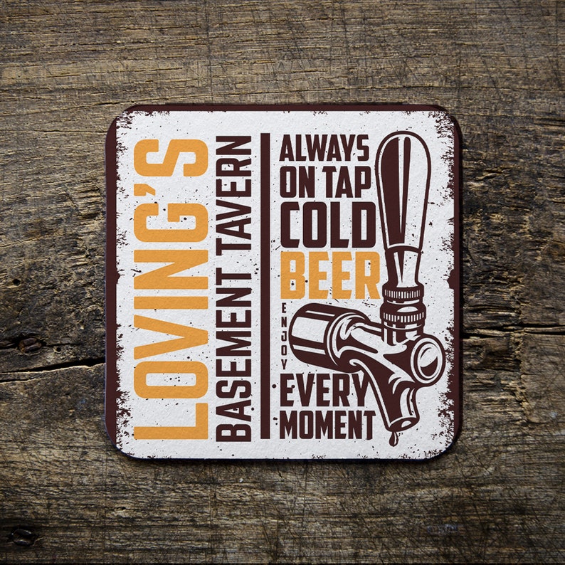Basement Bar Coasters Personalized Custom Bar Coasters Gift for Stock ...