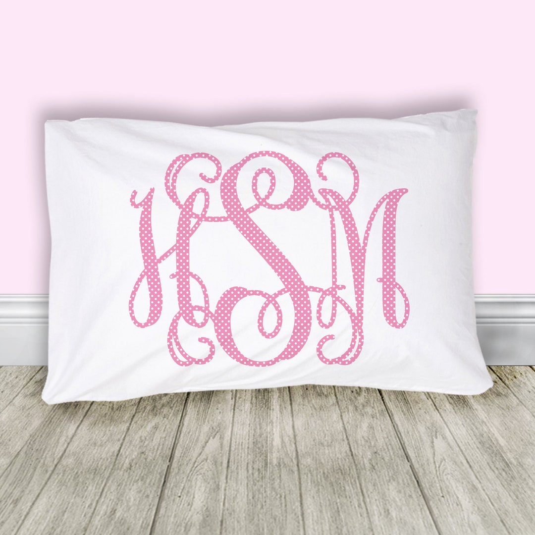 Monogram Pillowcase Polkadot Standard Size Great Unique Gift ...