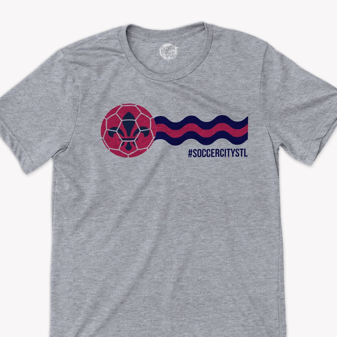 Soccer City Stl Shirt | Soccer Ball Saint Louis Fleur De Lis Tee ...