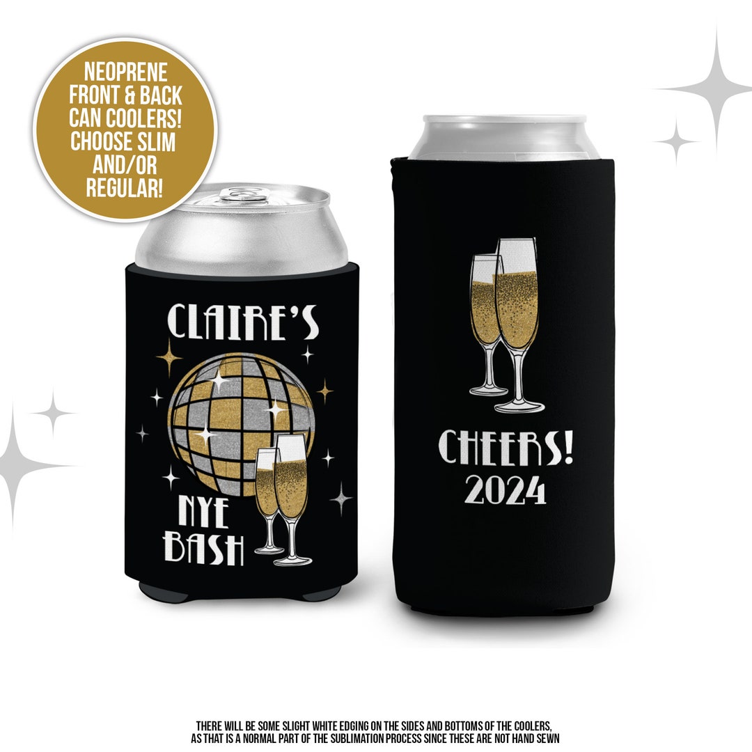 New Year's Eve Bash Can Coolies | NYE Party Beverage Insulators | New ...