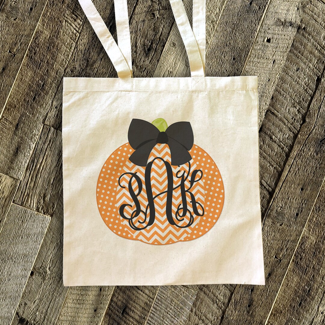 Monogram Trick or Treat Halloween Bag Simple and Clean Use Year After ...