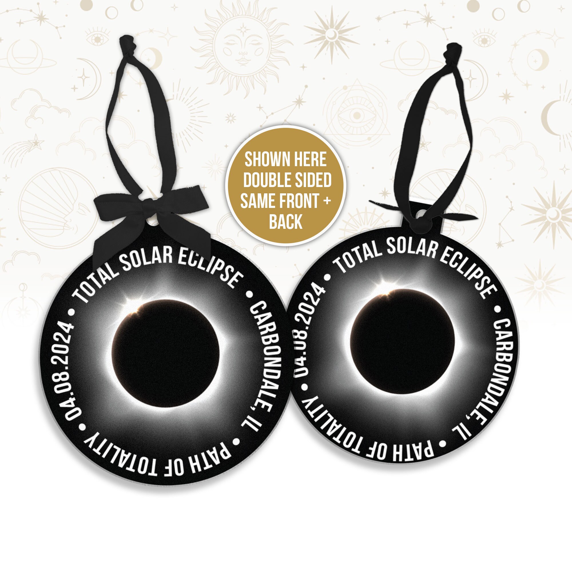 Custom Eclipse Ornament - April 8 Keepsake, Totality Memory ...