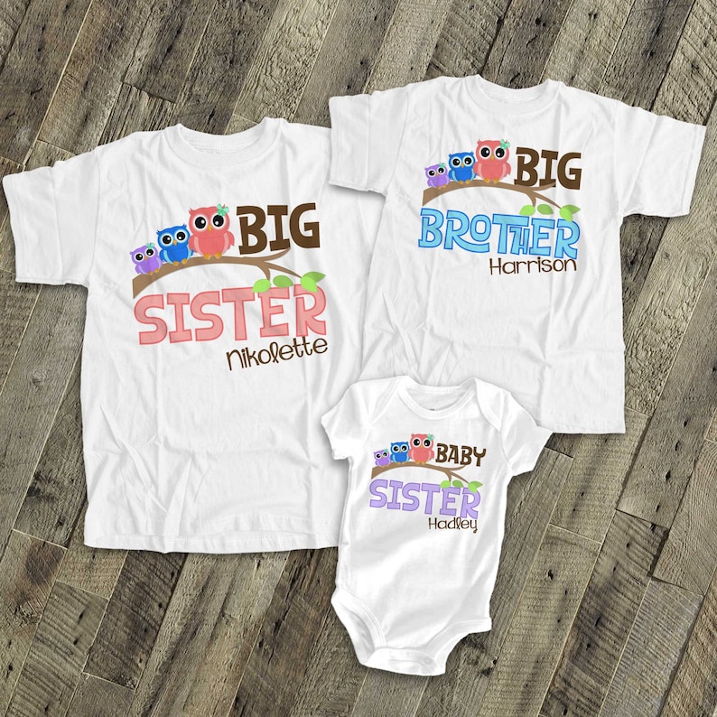 Matching Sister Brother Sibling Shirts Set of Three Matching - Etsy