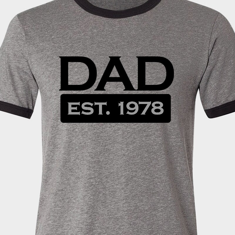 Daddy Shirt Daddy Est Xxxx Any Year Custom Ringer Style Etsy