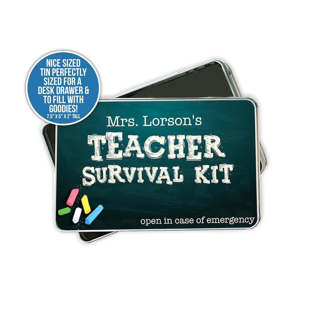 Teacher Gift | Adorable Teacher Survival Kit Tin | Personalized Teacher ...