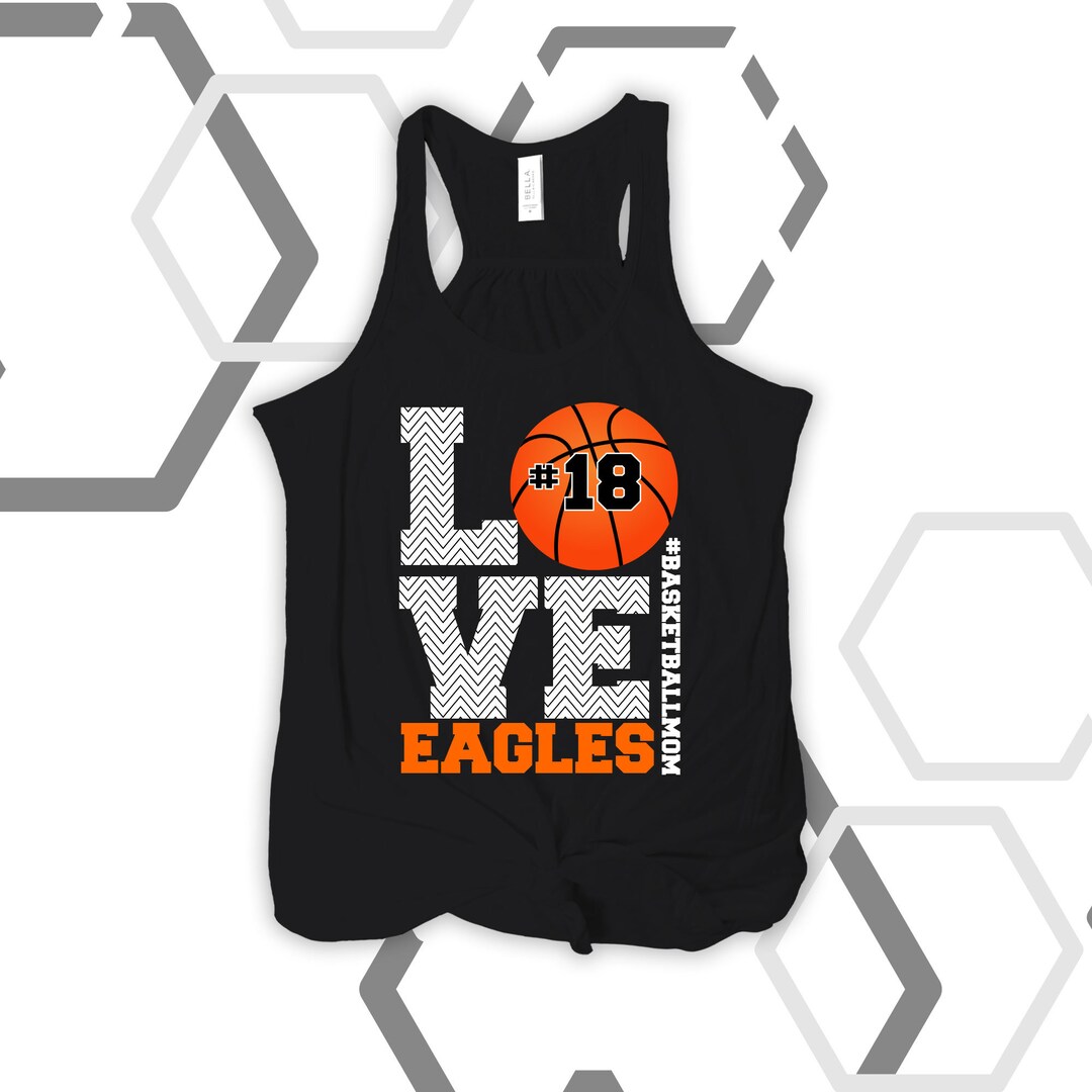 Basketball Mom Chevron LOVE Dark Flowy Tank Top - Great Gift for ...