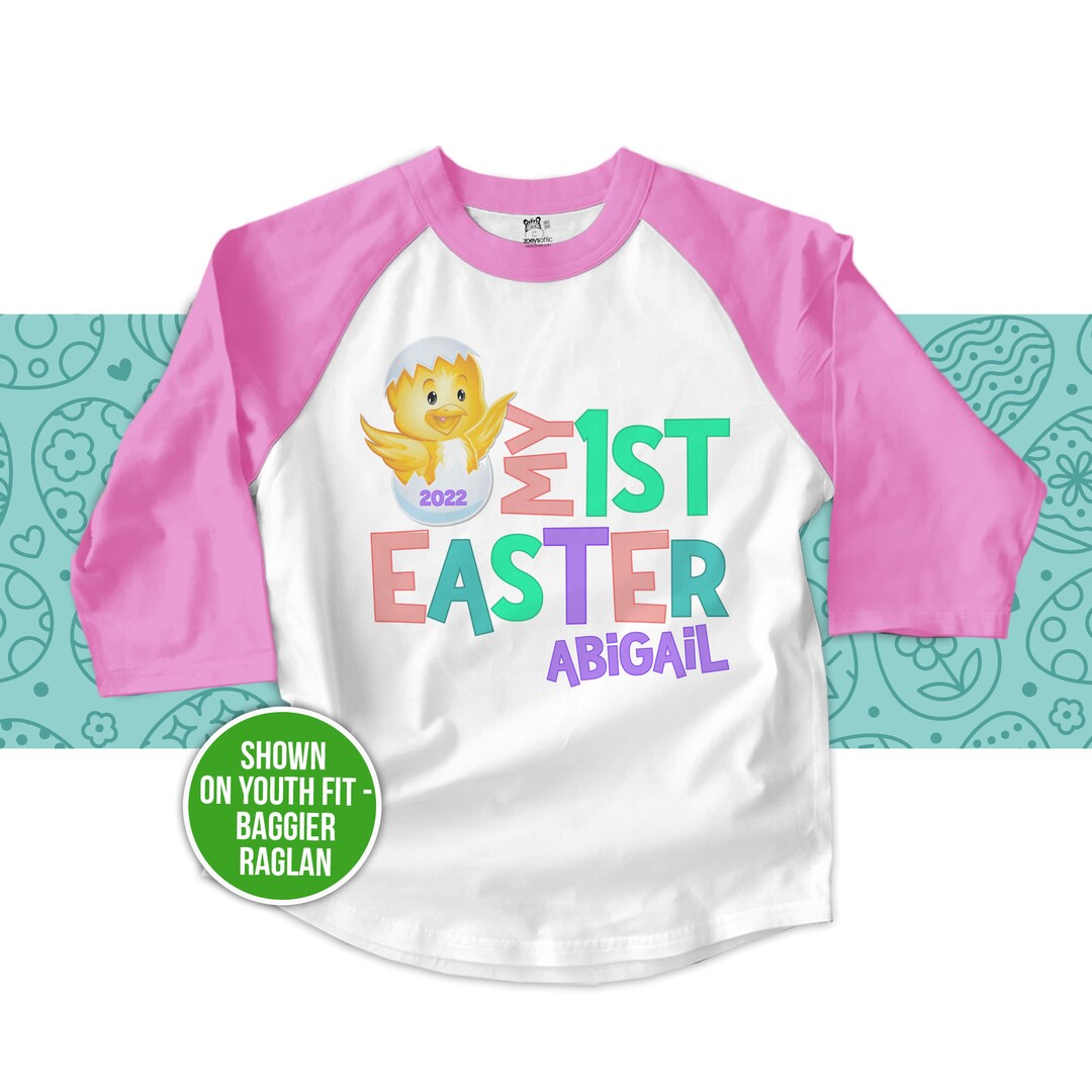 My 1st Easter Shirt Personalized Easter Chick Raglan Bodysuit or Shirt ...