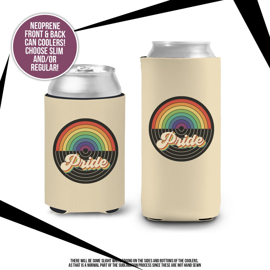 Pride Record Can Coolies | Pride Rainbow Music Record Can Cooler ...