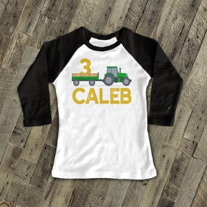 Tractor 3rd Birthday Shirt Third Birthday Farm Raglan Shirt | Etsy