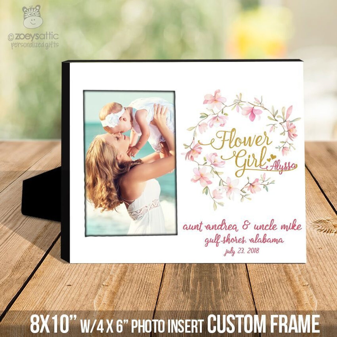 Flower Girl Gift | Wedding Flower Girl Photo Frame | Flower Girl Wreath ...