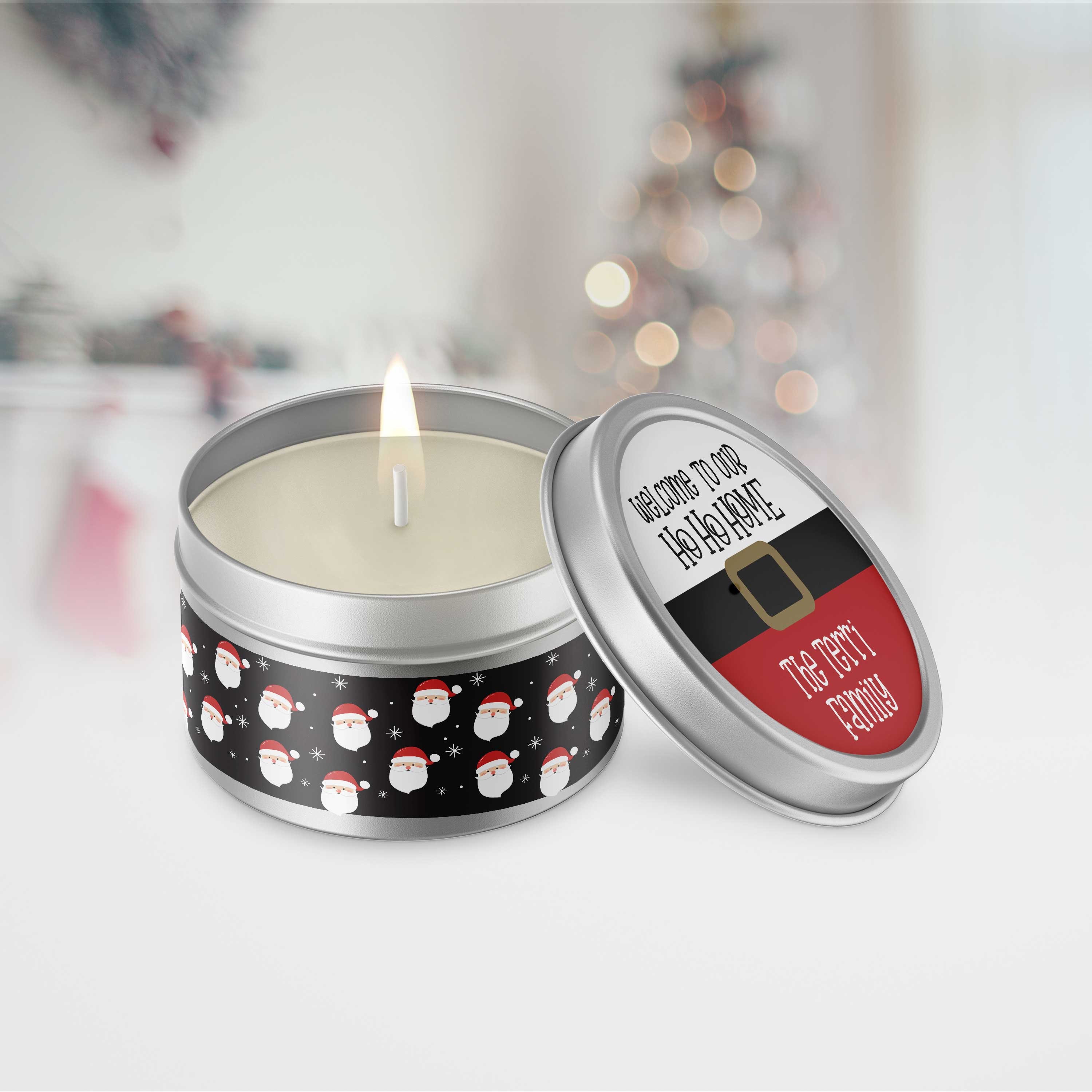 Christmas Welcome Candle | Welcome to Our Ho Ho Home Santa Soy Blend ...