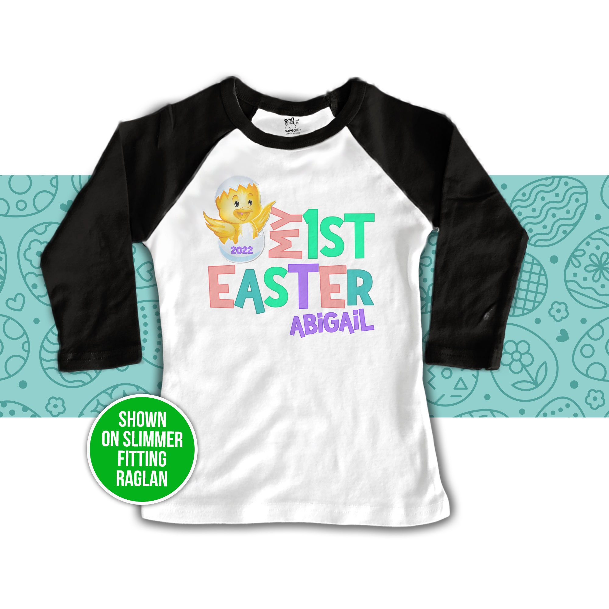 My 1st Easter Shirt Personalized Easter Chick Raglan Bodysuit - Etsy