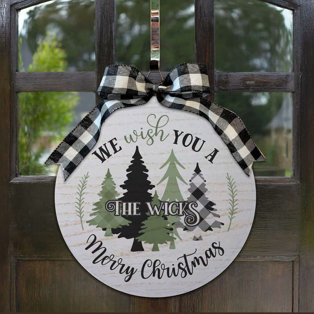 We Wish You a Merry Christmas Personalized Sign With Bow Option ...