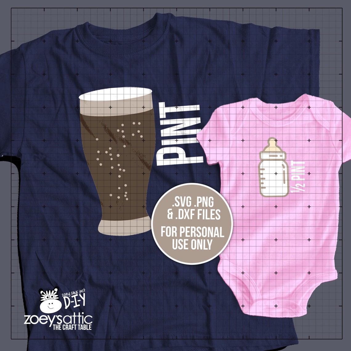 Father's Day Svg Pint Half Pint Set .svg .png Digital File for PERSONAL ...